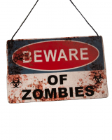 "Beware Of Zombies" Warning Sign 29cm | Zombie Props | Horror-Shop.com