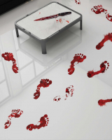 Bloody Footprints Floor Sticker | Bloody floor decoration | Horror-Shop.com