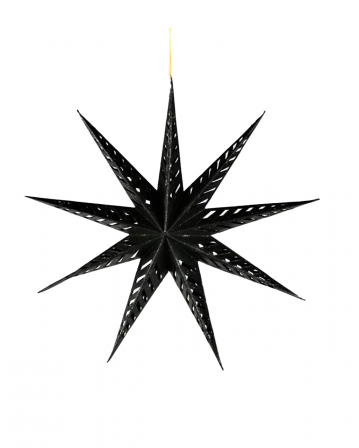 7-zackiger Gothic Deko Stern Schwarz Gold 30cm ★ | Horror-Shop.com