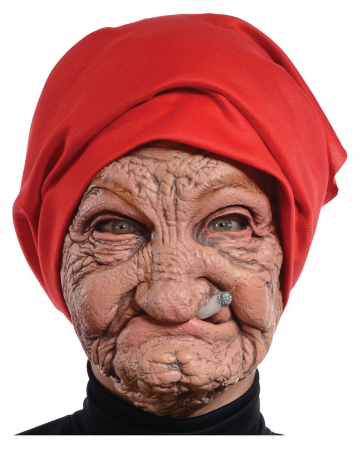 Old Granny Mask With Headscarf for Carnival | Horror-Shop.com