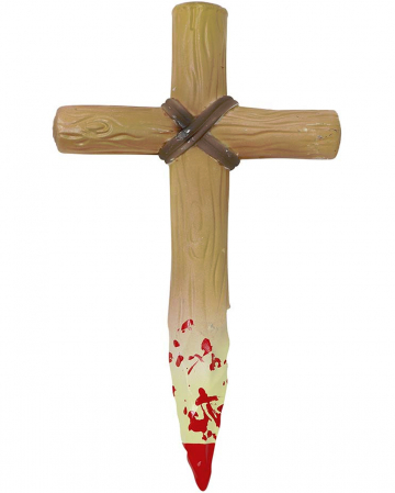 Bloody Cross Stake Toy Weapon for Halloween | Horror-Shop.com