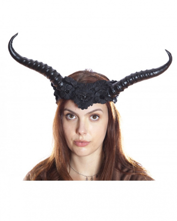 Dark Fairy Horns Hairband With Lace ★ | Horror-Shop.com