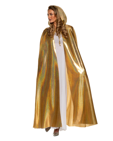 Golden Metallic Cape as a cape for costumes | Horror-Shop.com