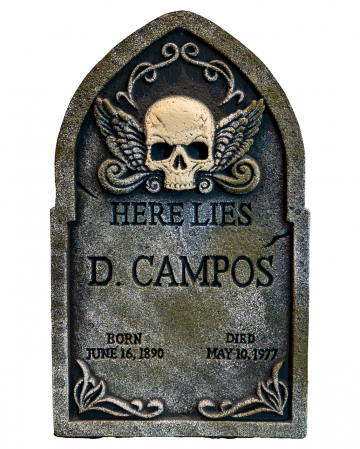 Gravestone With Skull & Wings 55cm | Halloween decoration ★ | Horror ...