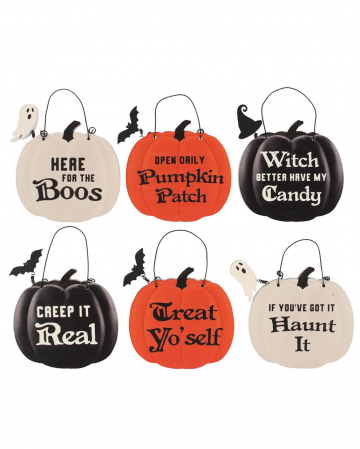 Mini Pumpkin Hanging Sign as Halloween decoration | Horror-Shop.com