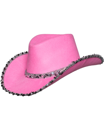 Pink Cowboy Hat With Glitter for Halloween & Carnival | Horror-Shop.com