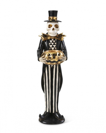 Skeleton Gentleman mit Jack O'Lantern Teelichthalter | Horror-Shop.com
