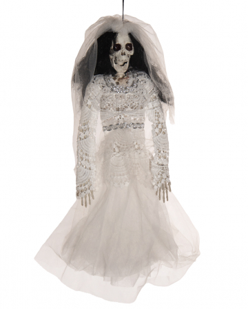 Skeleton Bride in Wedding Dress Hanging Figure 40cm | Horror-Shop.com