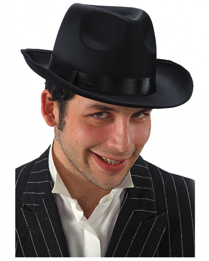Black Al Capone Hat for carnival & fancy dress | Horror-Shop.com