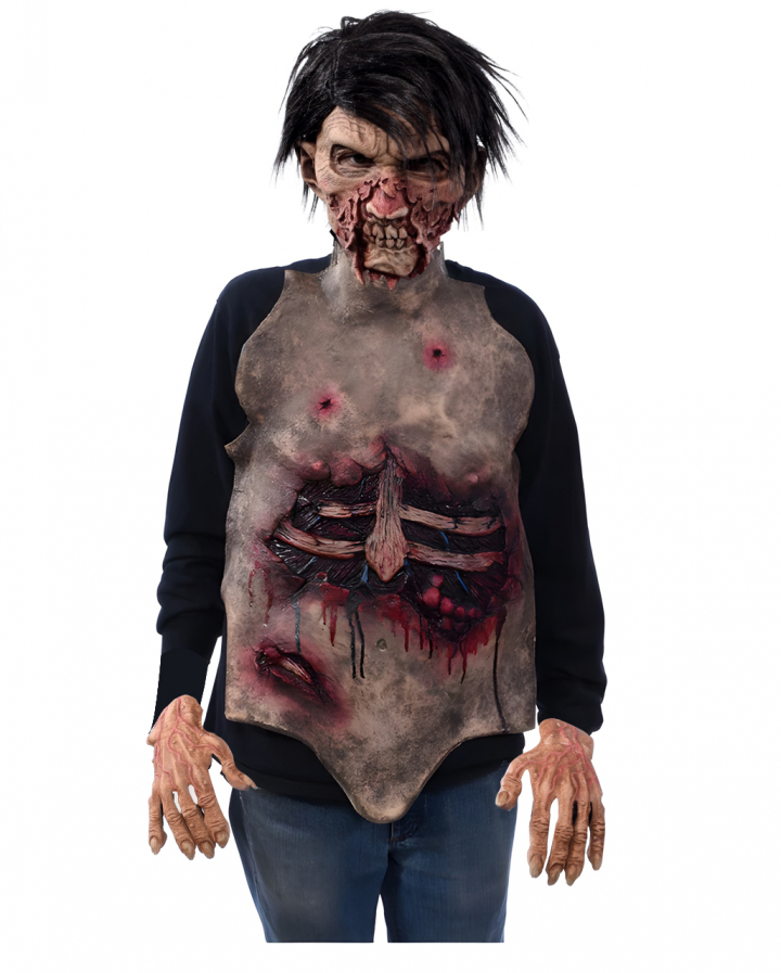 Bloody Zombie Torso With Rib Fracture for Halloween | Horror-Shop.com