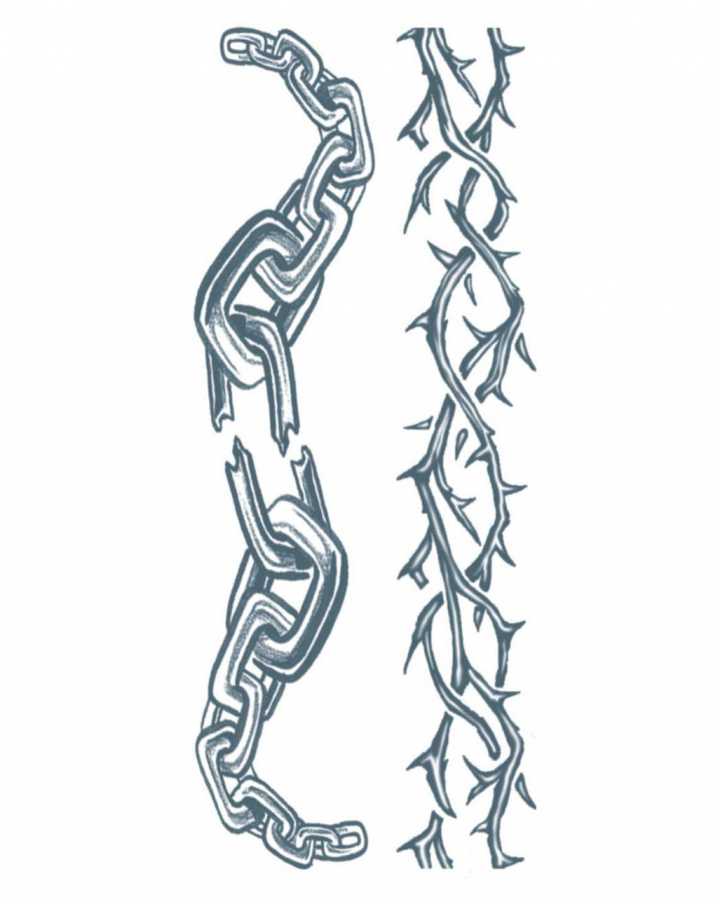 Body Bands Klebetattoo Chained für Knast Kostüme | Horror-Shop.com