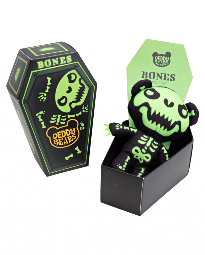 Small Bones Deddy Bear In Coffin 14cm to collect | Horror-Shop.com