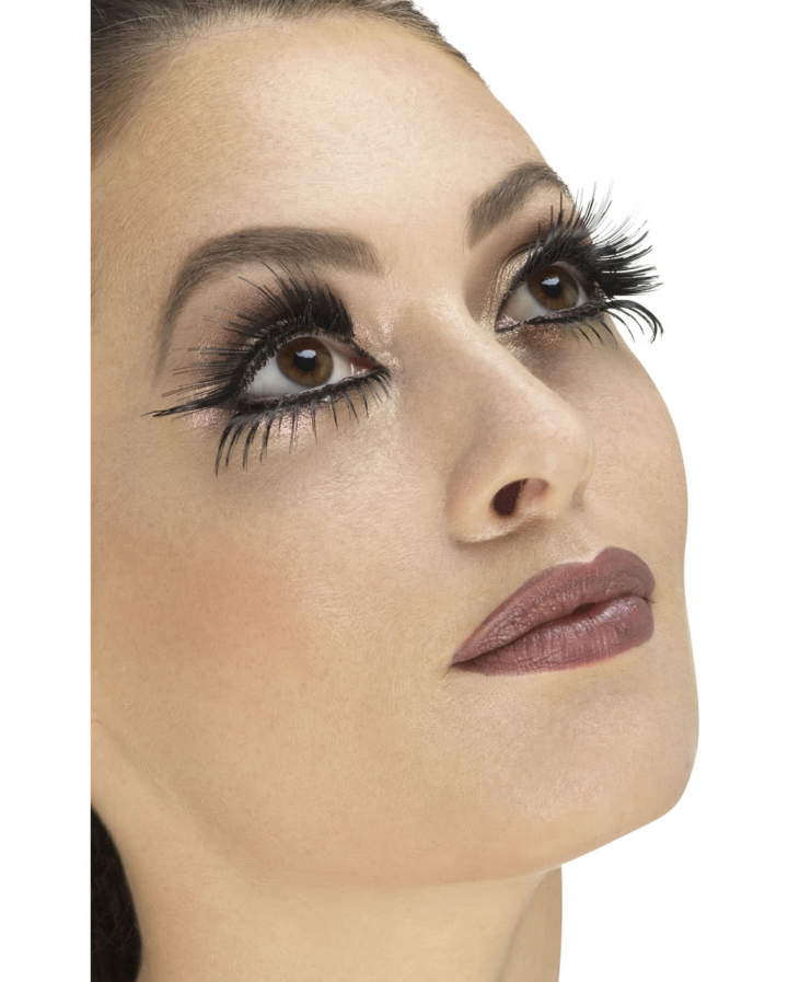 Dichte Federwimpern Ober- & Unterlid für Halloween | Horror-Shop.com