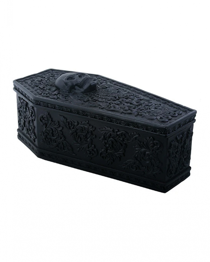 Gothic Sarg Box mit floralem Muster | Gothic Deko | Horror-Shop.com