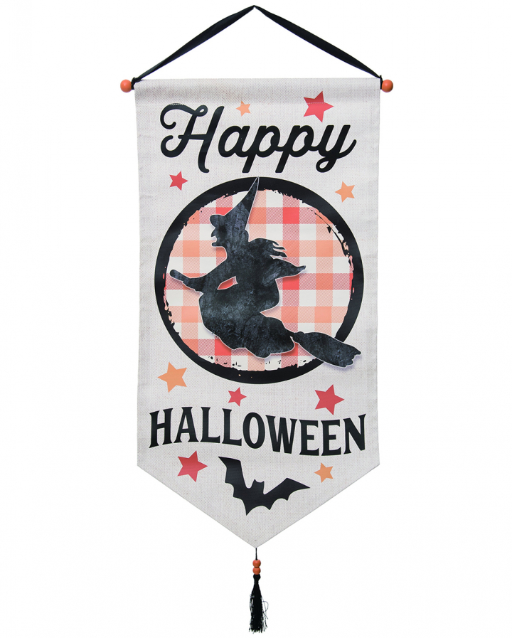 Happy Halloween Witch Banner | wall decoration | Horror-Shop.com