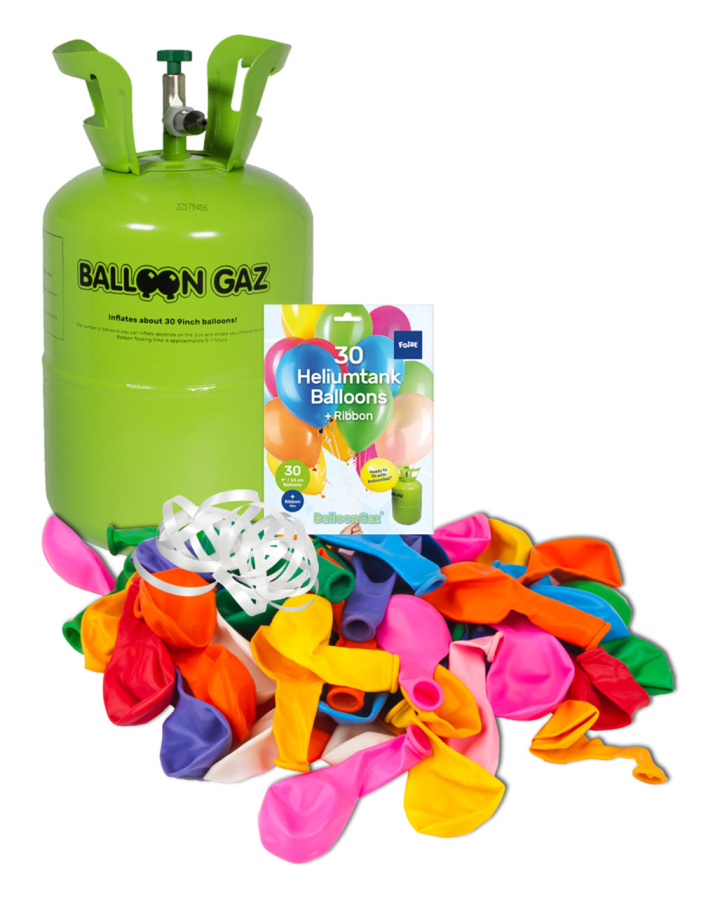 Helium Tank Balloon Gaz with 30 Colorful Balloons | Horror-Shop.com