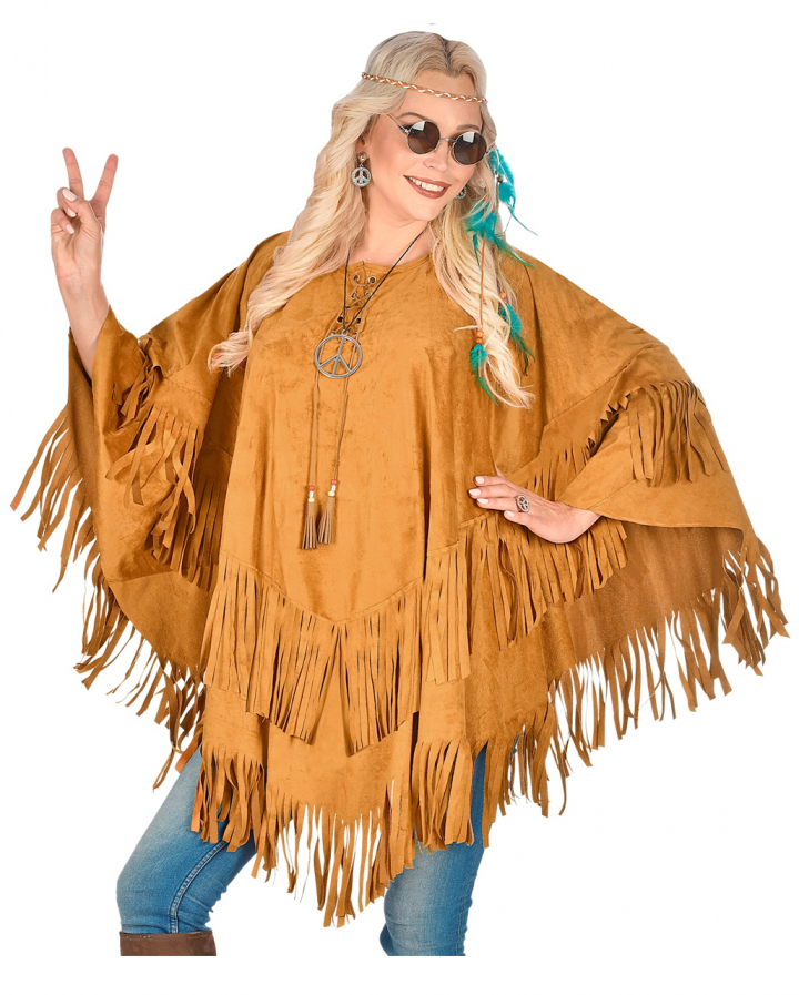 Hippie Poncho mit Fransen günstig online kaufen | Horror-Shop.com