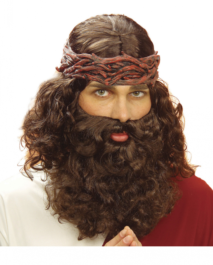 Jesus Wig With Beard for carnival & fancy dress party | Horror-Shop.com