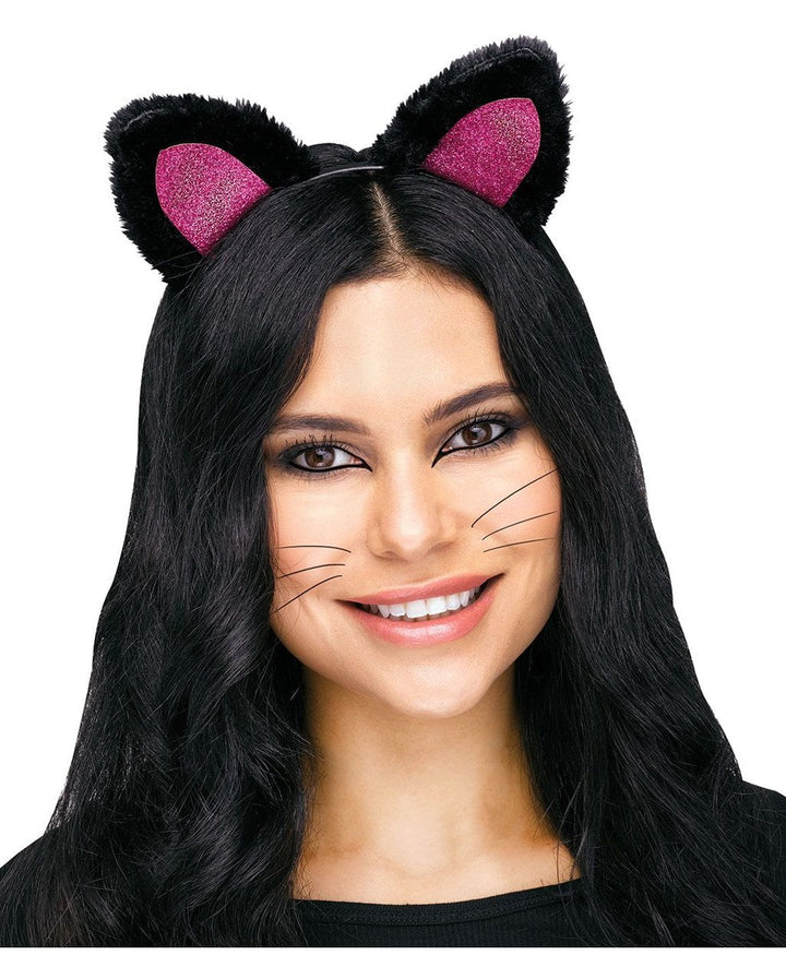 Cat Ears Hairband Black Pink for Halloween | Horror-Shop.com