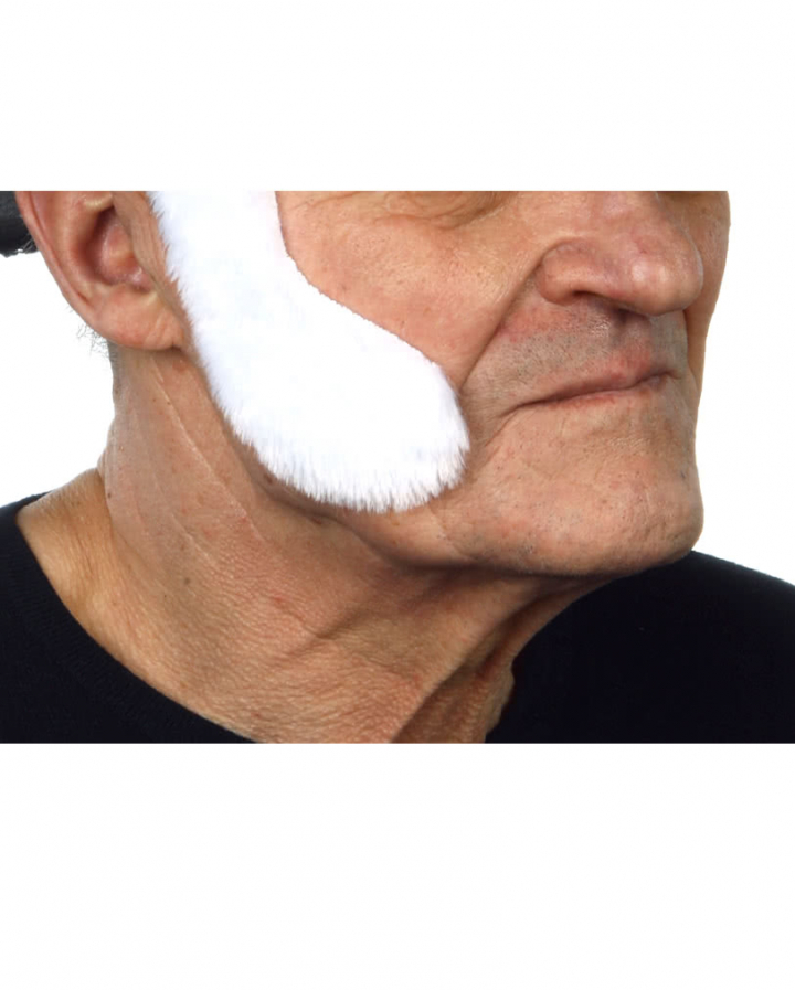 Self-adhesive Robber Sideburns White | False Halloween beard | Horror ...