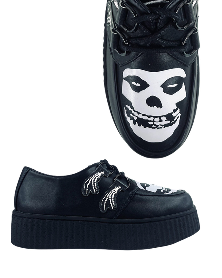 Misfits Skull Black Creepers Shoes order | Horror-Shop.com