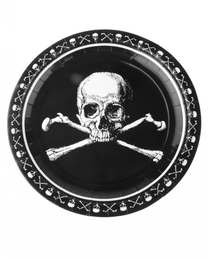 Pirates Skull And Crossbones Paper Plate Party decoration 💀 | Horror ...