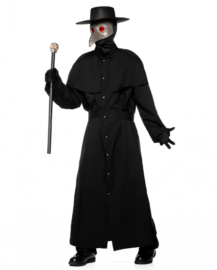 Black Plague Doctor Costume With Mask & Hat | Horror-Shop.com