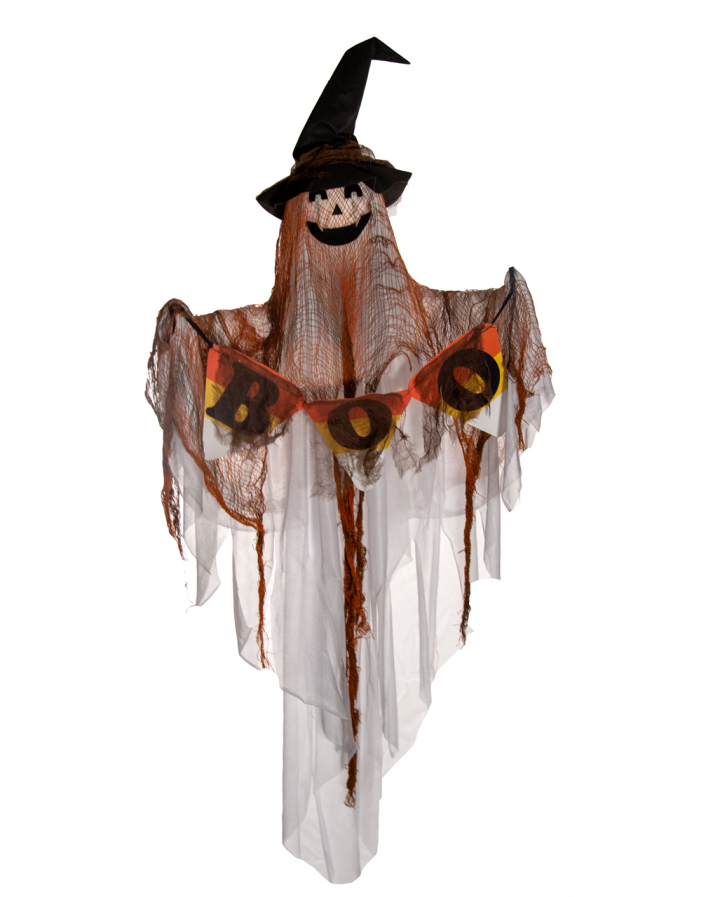 Floating Ghost With Witch's Hat, Movement, Sound & Light 120cm ...
