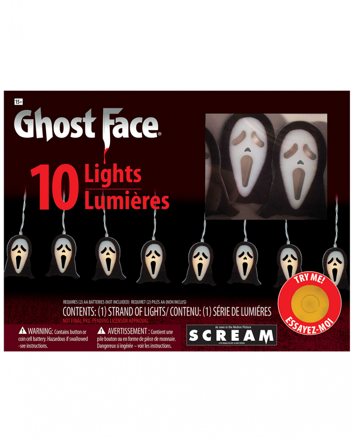 Scream Ghost Face Light Chain With 10 LEDs ★ | Horror-Shop.com