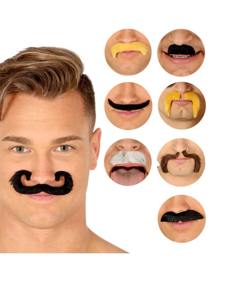 Self-adhesive Mustache Set 6 Pcs. order! | Horror-Shop.com