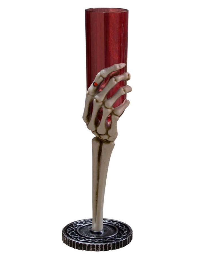 Champagne Goblet Skeleton Hand Red | Halloween champagne glass with ...