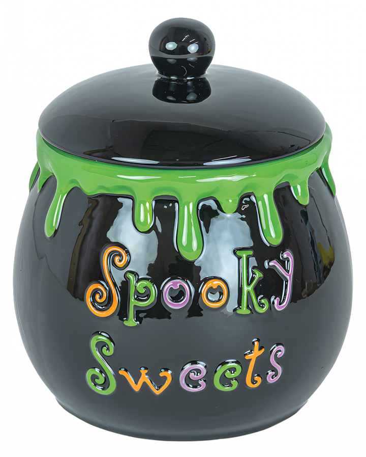 Spooky Sweets Witch Cauldron Cookie Jar 19cm for Halloween | Horror ...