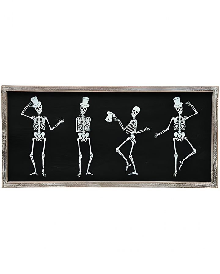 Dancing Skeletons Mural 20cm | Halloween wall decoration | Horror-Shop.com