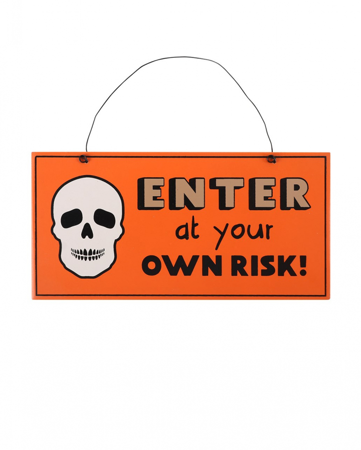 Skull & Enter Hanging Sign 🎃 Halloween Decoration | Horror-Shop.com