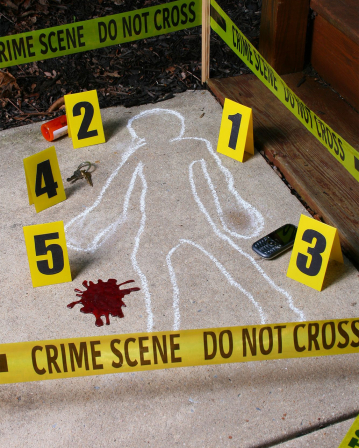 Crime Scene Barrier Set as Halloween Crime Scene Deco | Horror-Shop.com