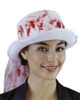 Bloody Top Hat With Bone Hand & Veil for 🎃 | Horror-Shop.com