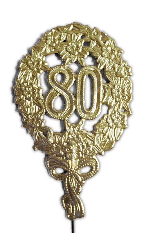 Jubiläums Zahl 80 gold | Goldarbene Geburtstagszahl | Horror-Shop.com