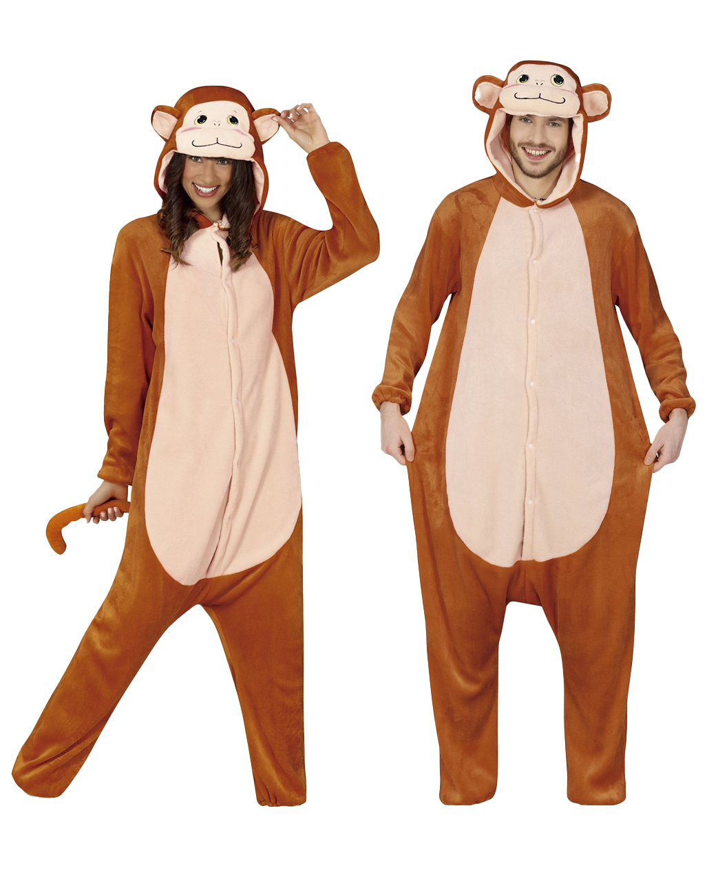 Monkey Onesie Unisex Costume for carnival & fancy dress | Horror-Shop.com