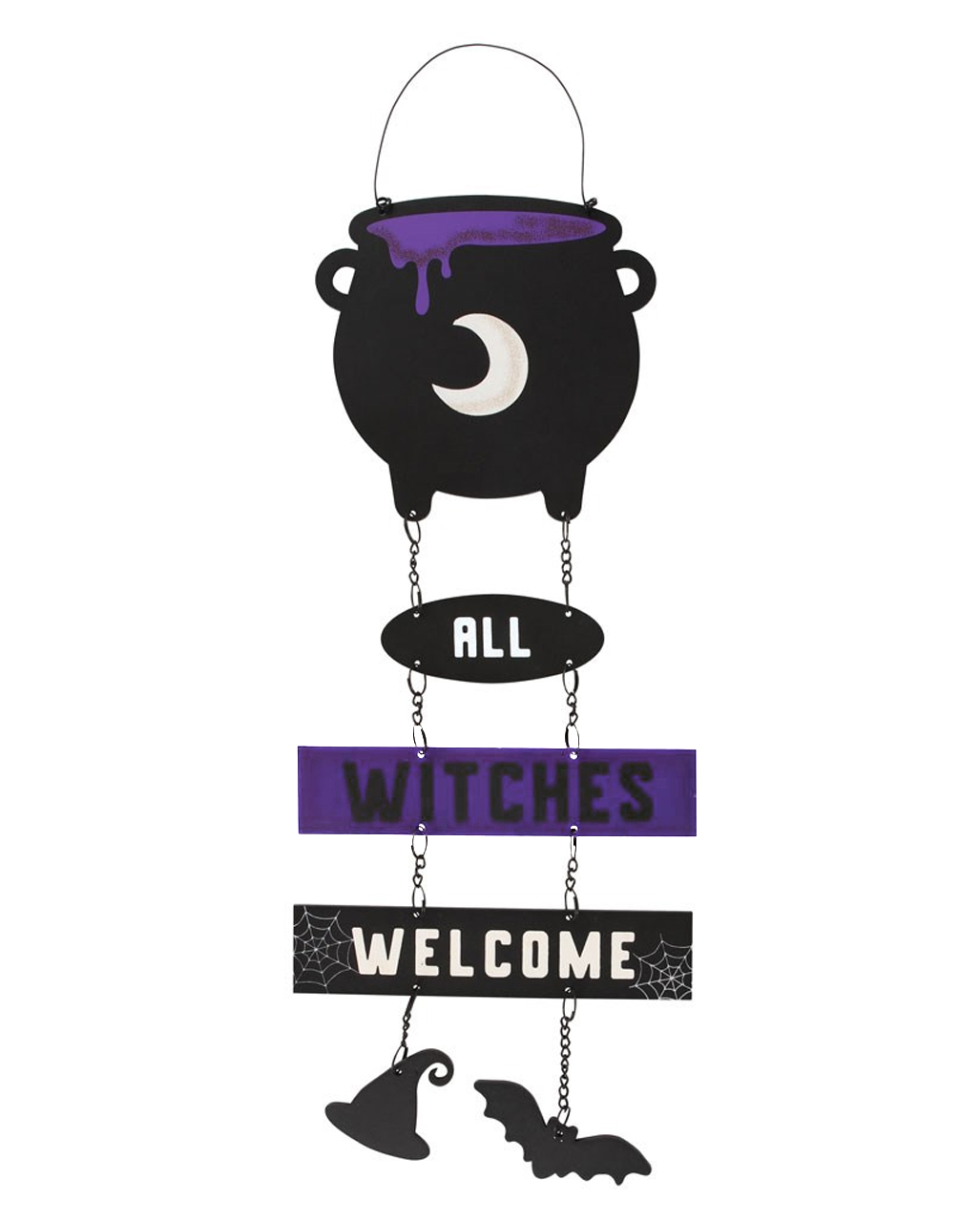 All Witches Welcome Witch Cauldron Hanging Sign 30cm ★ | Horror-Shop.com