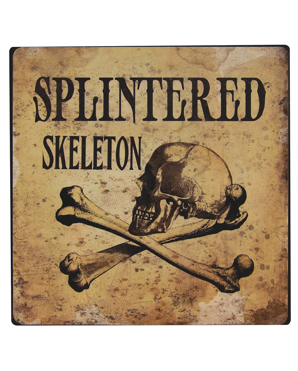 Antique Metal Sign "Skull & Bones" 20cm ★ order | Horror-Shop.com