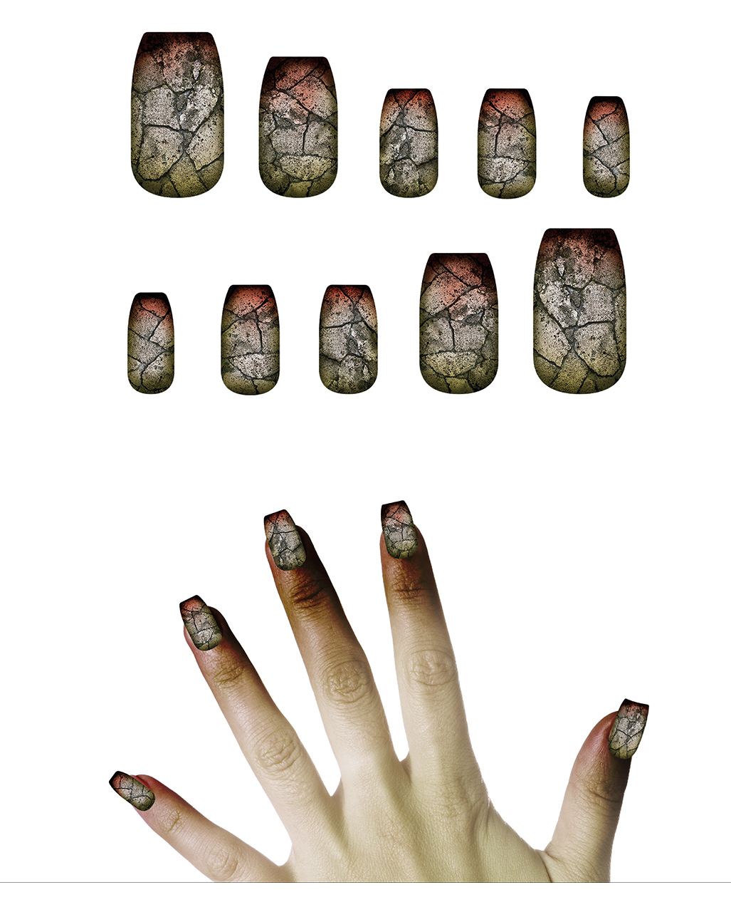Torn Zombie Fingernails 10 Pcs. | Artificial nails | Horror-Shop.com
