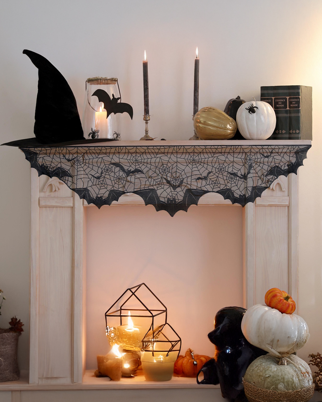 Decorative Lace Bat Scarf Halloween decoration | Horror-Shop.com