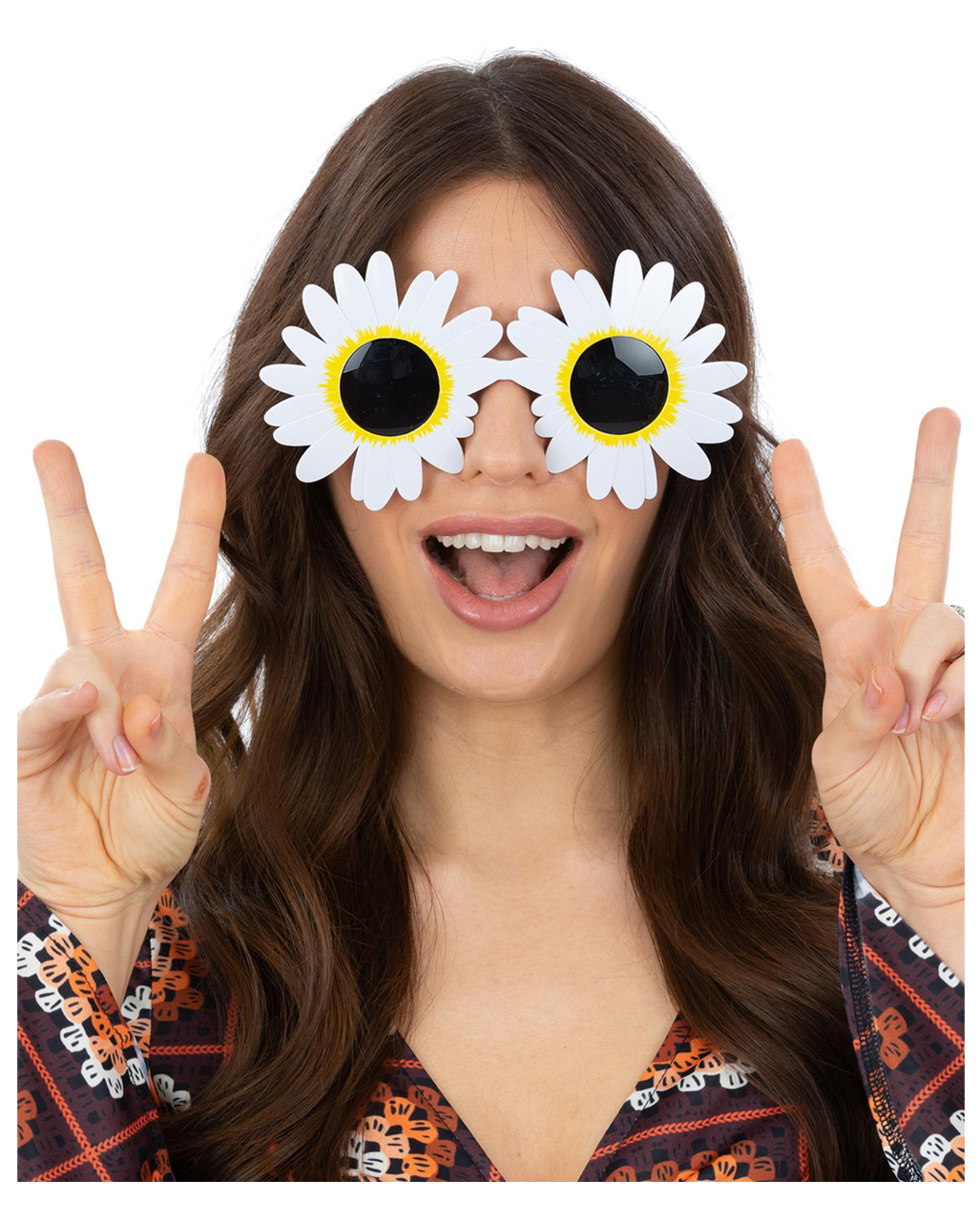Gänseblümchen Hippie Brille für Karneval & Fasching | Horror-Shop.com