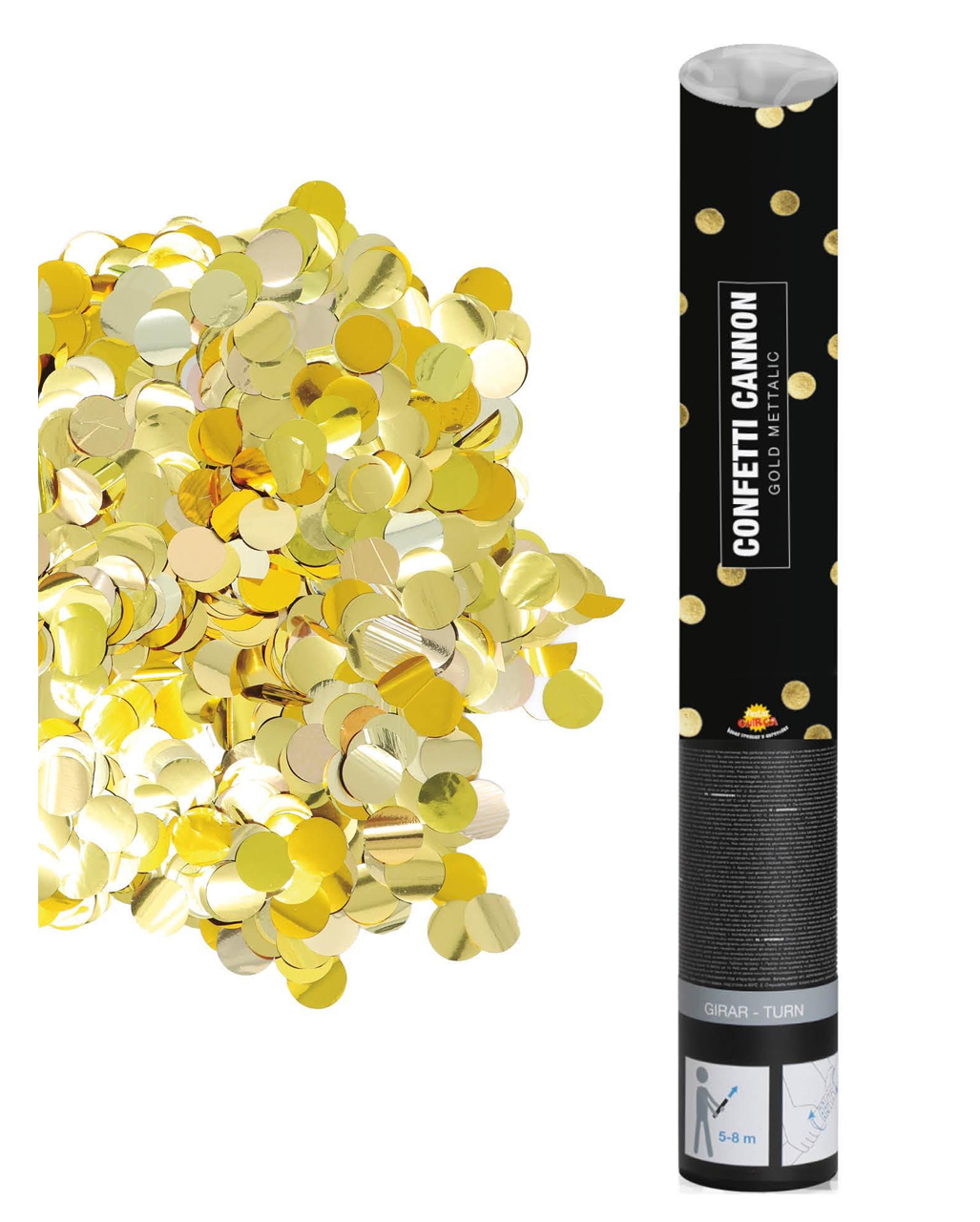 Golden Confetti Cannon - Confetti shooter | Horror-Shop.com