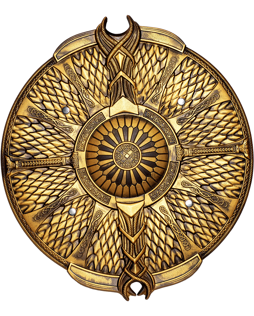 Golden Warrior Shield 52cm for carnival & cosplay | Horror-Shop.com