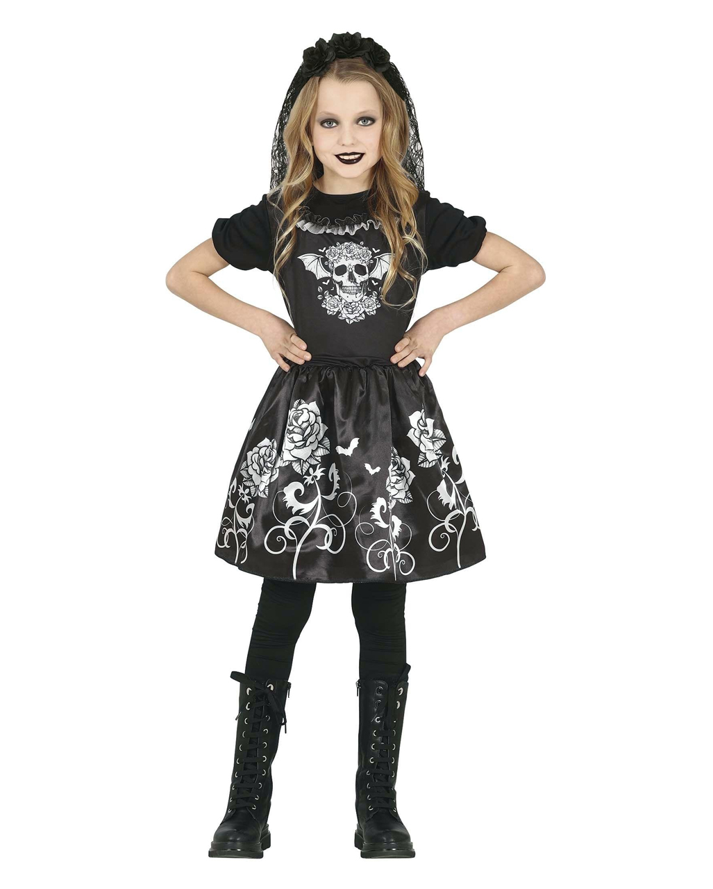 Gothic Skelett Braut Kinderkostüm für Halloween | Horror-Shop.com
