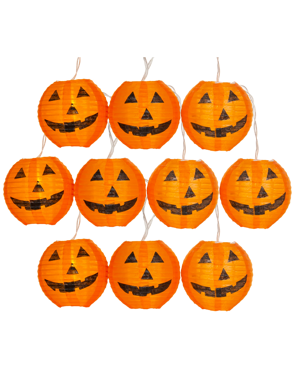 Halloween Pumpkin Lantern LED Garland 220cm as decoration | Horror-Shop.com
