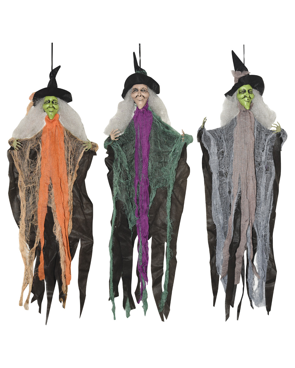 Hexe mit biegsamen Armen & Fetzenkleid Halloween Deko | Horror-Shop.com