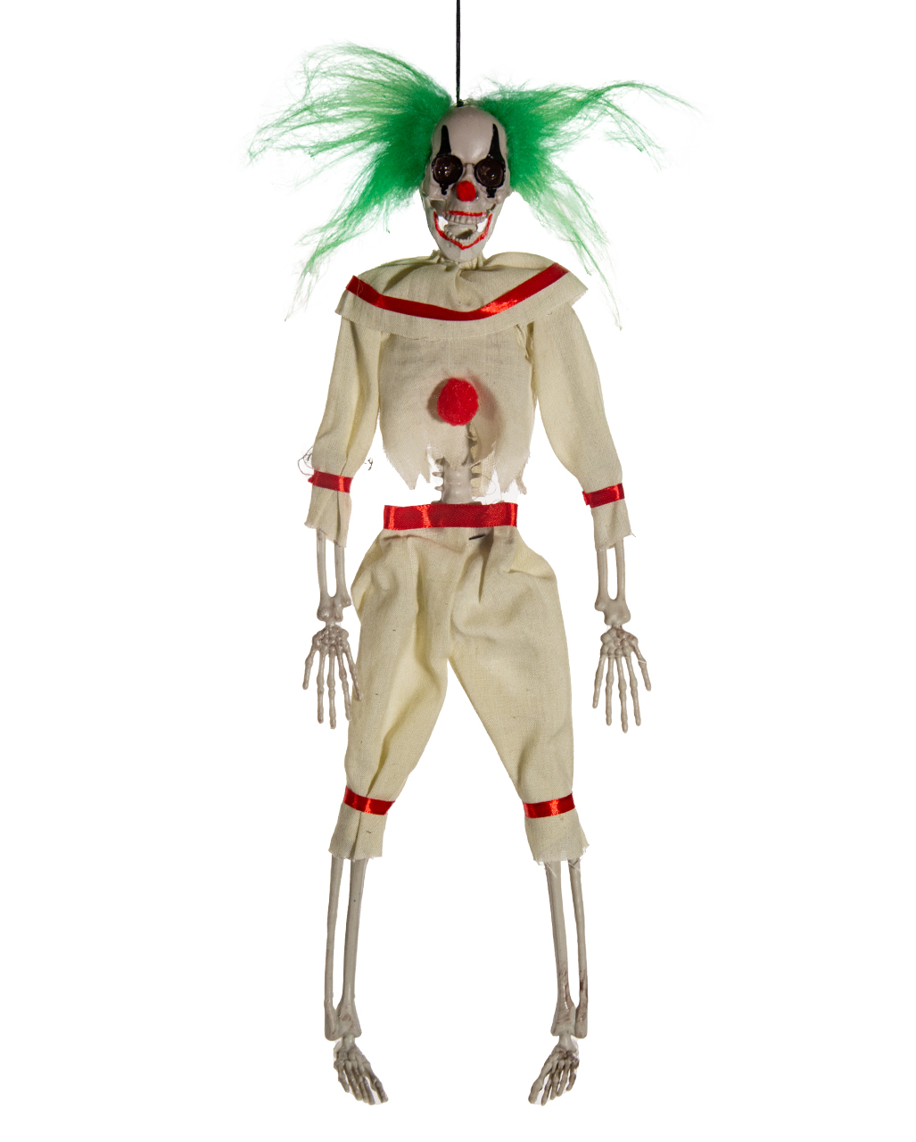 Horror Clown Skeleton With Green Hair Hanging Figure 40cm | Scary ...