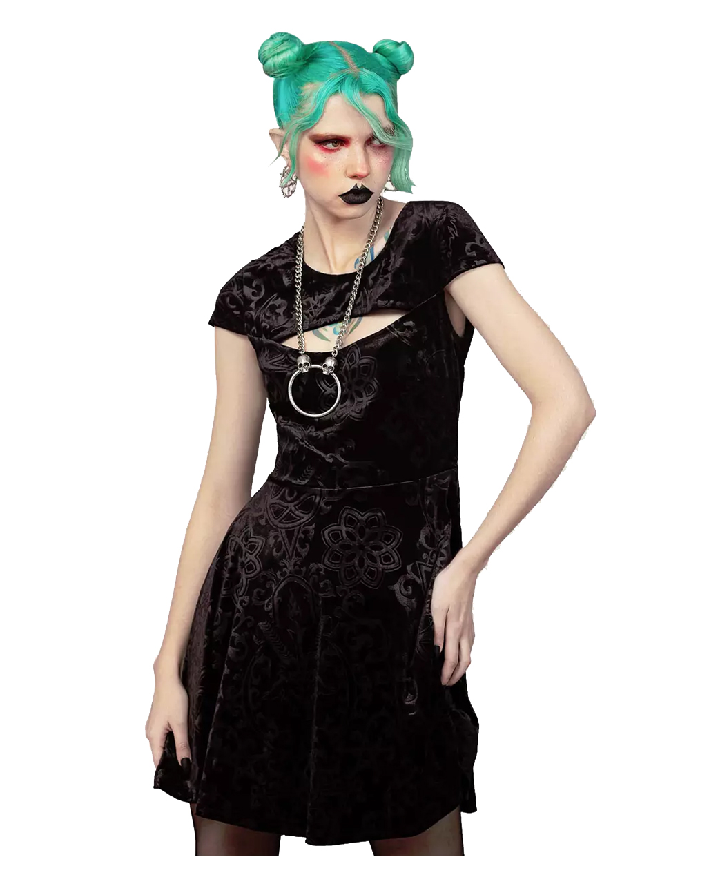 KILLSTAR Blasphemia Keyhole Skater Dress Gothic dress Horror Shop